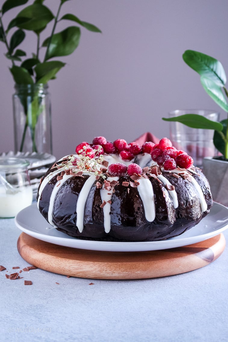 Chocolate beetroot zucchini bundt cake